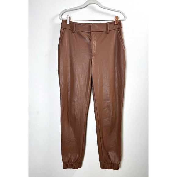 Bar III | Pants & Jumpsuits | Bar Iii Tan Vegan Leather Jogger Pants ...